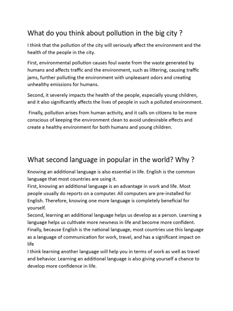 Pollution and Language | PDF