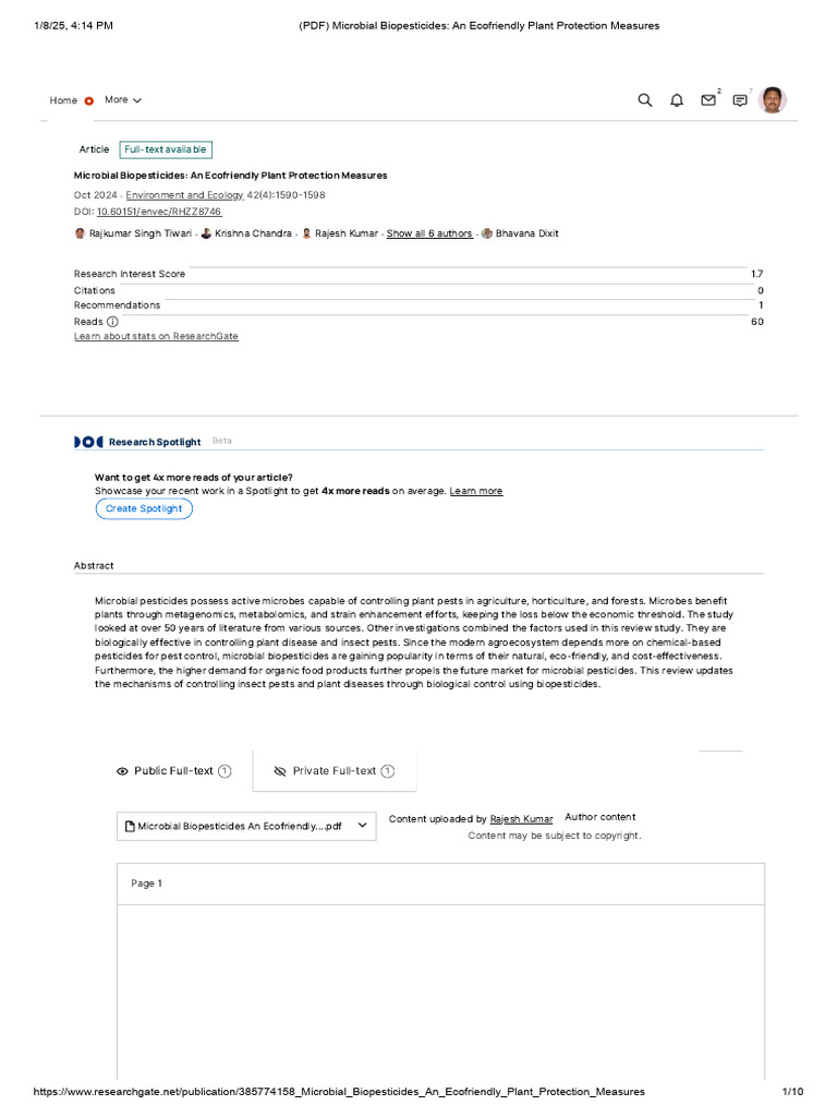 (PDF) Microbial Biopesticides - An Ecofriendly Plant Protection ...