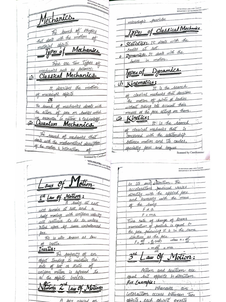 Cm Notes Classical Mechanics Com Pdf