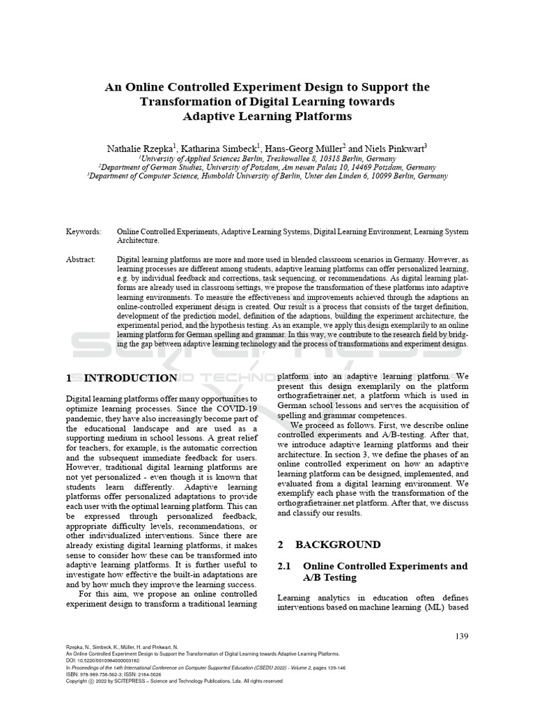 Transformation of Digital Learning Towards | PDF | Experiment | Learning