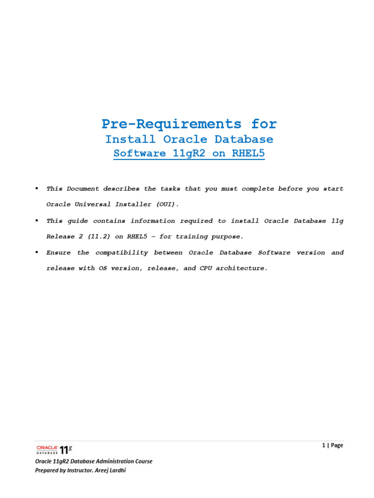 Oracle DB Pre-Requests and Installation Steps On RHEL5 | PDF | Zip (File Format) | Computer Science
