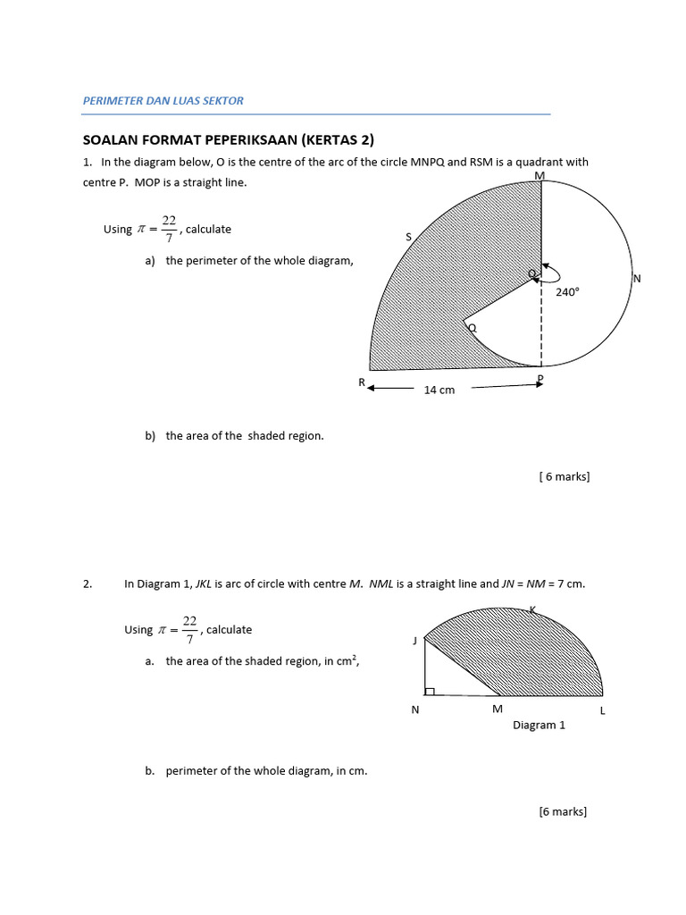 Perimeter Dan Luas Sektor | PDF | Area | Elementary Mathematics