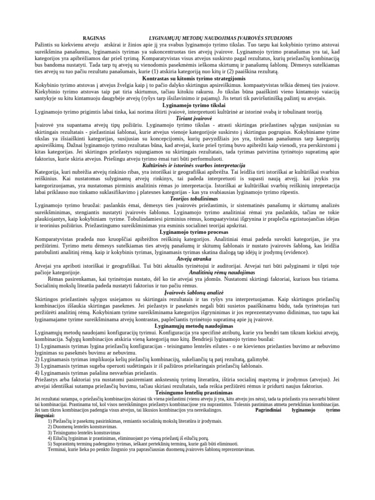 Kontrastas Su Kitomis Tyrimo Strategijomis: Raginas | PDF