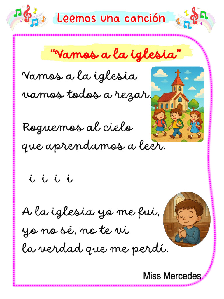 Ficha Adicional Leemos Vamos A La Iglesia | PDF