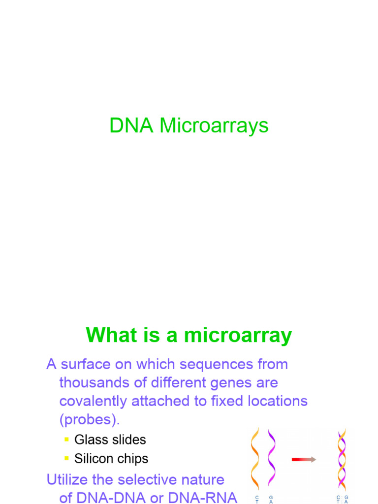 Basics of DNA-microarray | PDF | Dna Microarray | Oligonucleotide