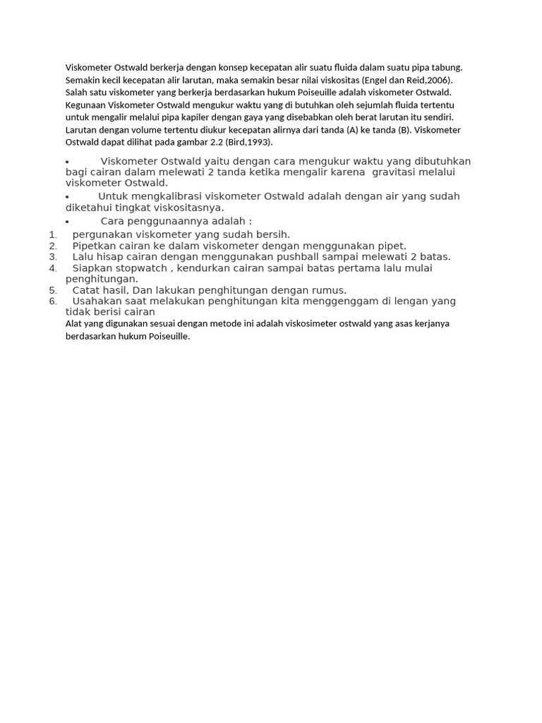 Viskometer Ostwald Berkerja Dengan Konsep Kecepatan Alir Suatu Fluida ...