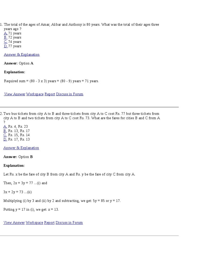 A. B. C. D. Answer & Explanation | PDF | Finger | Teaching Mathematics