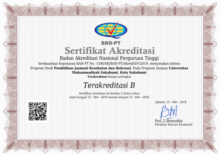 Sertifikat Akreditasi PJKR UMMI 2019 (SFILE.MOBI) | PDF