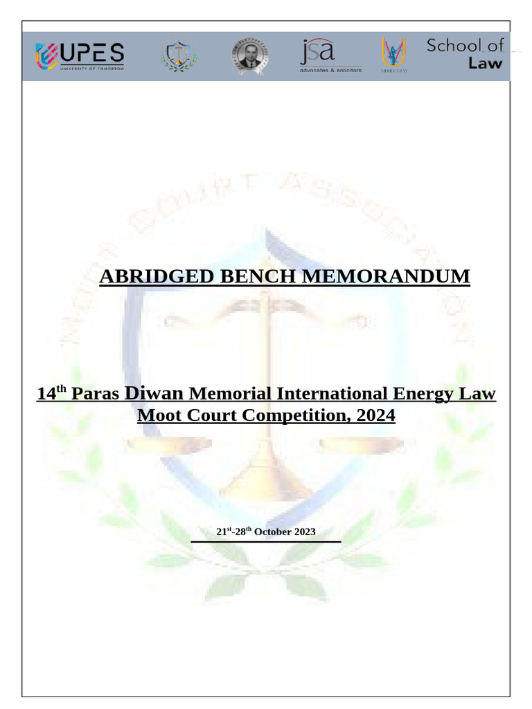 Abridged Bench Memorandum | PDF | Tariff | Treaty