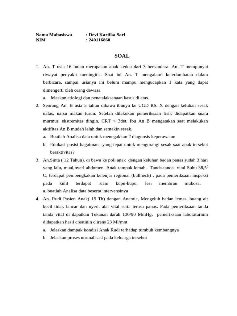 Jawaban Soal Anak Fiks (Devi Kartika Sari) . | PDF