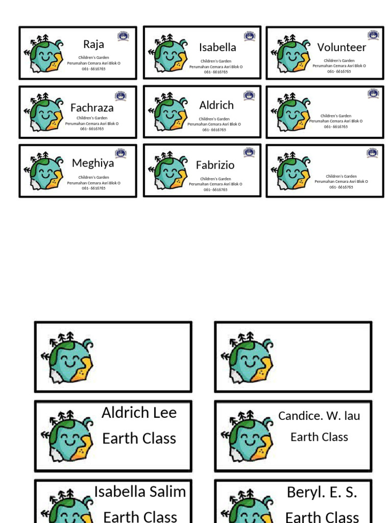 Editable Name Tag | PDF