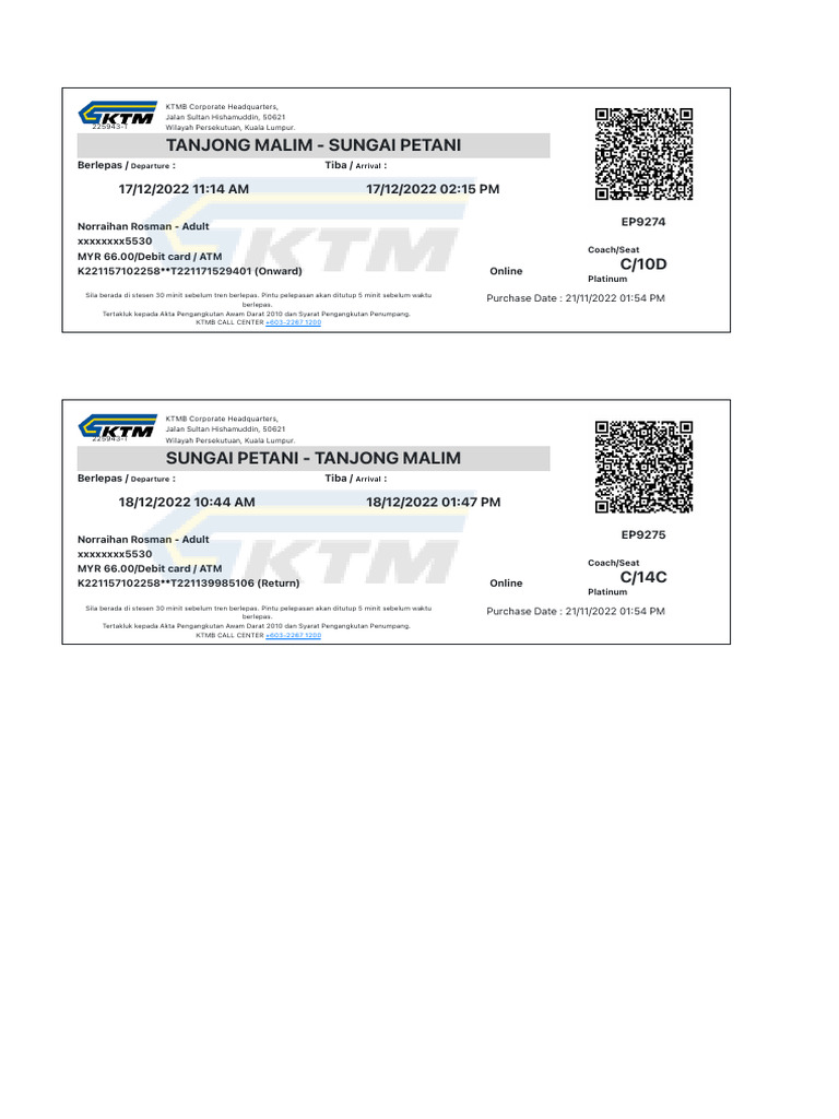 ETS Intercity Ticket | PDF