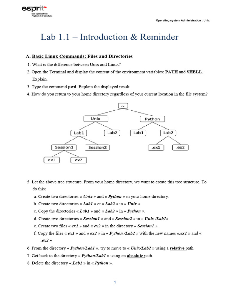 Lab1.1-Introduction & Reminder | PDF | Computer File | Directory (Computing)