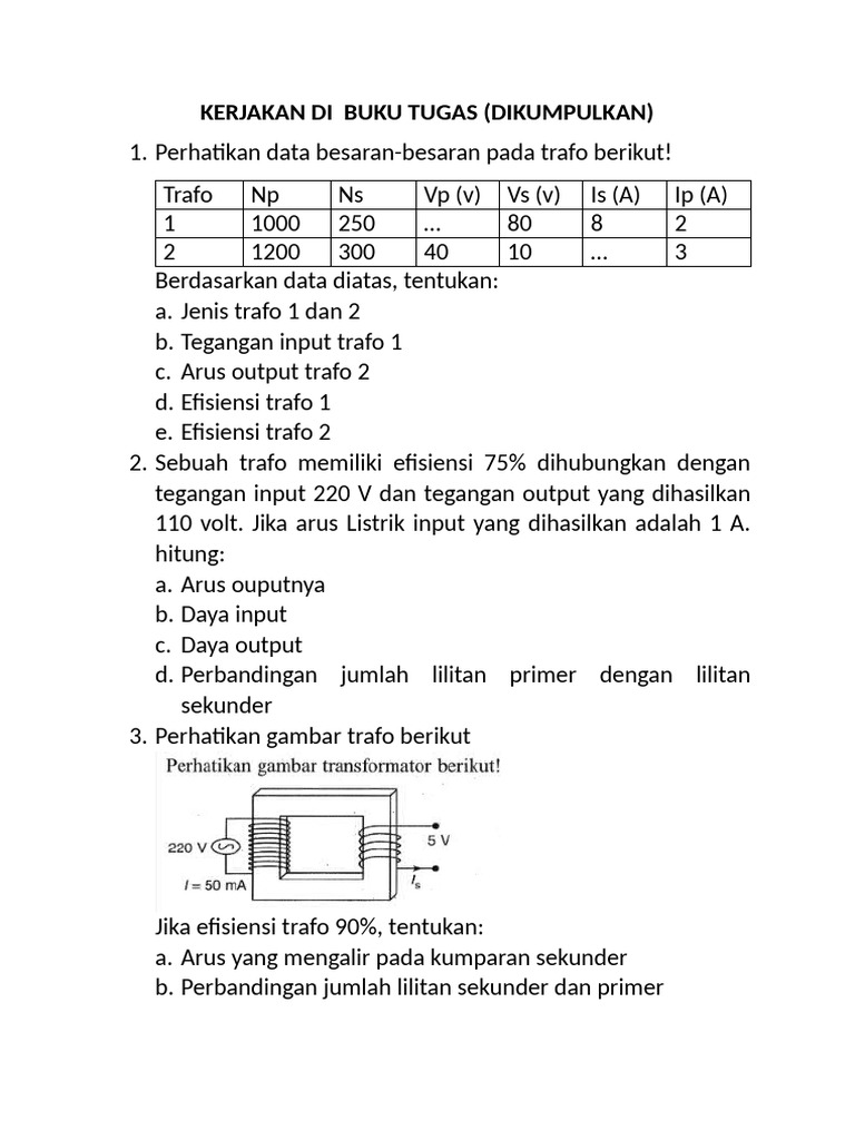 Soal Trafo | PDF