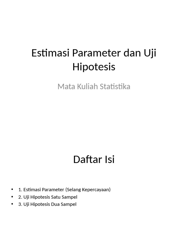 Estimasi Dan Uji Hipotesis | PDF