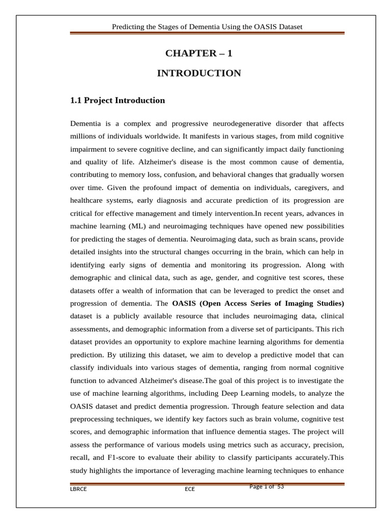 Predicting Dementia Stages with OASIS Data | PDF | Unified Modeling ...