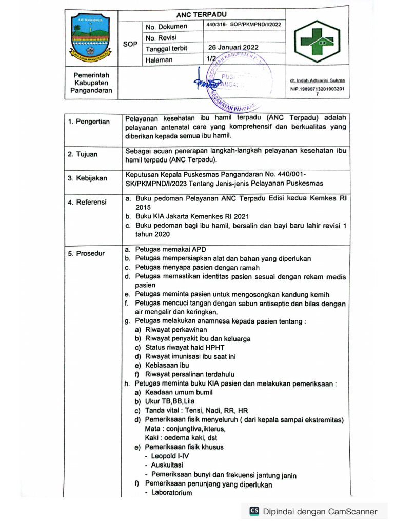 Sop Anc Terpadu | PDF
