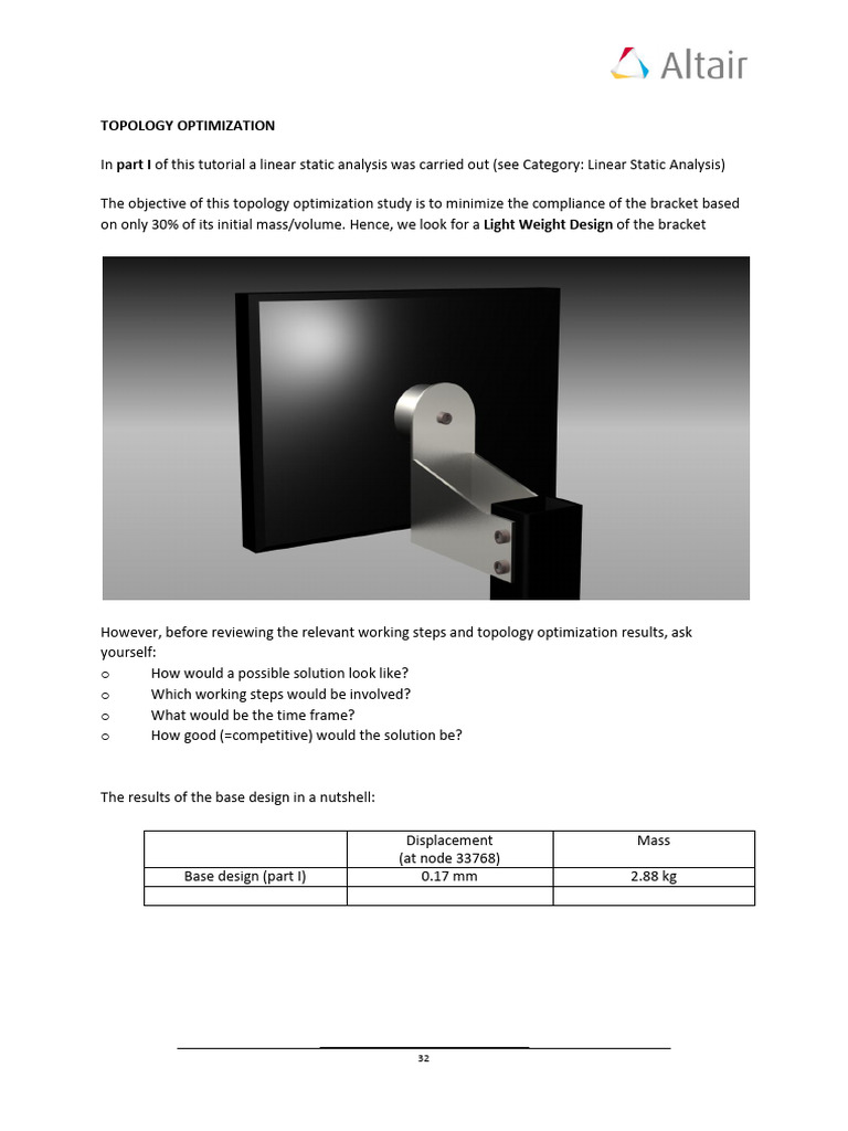 00-TV Bracket Optimization_FEA Analysis | PDF