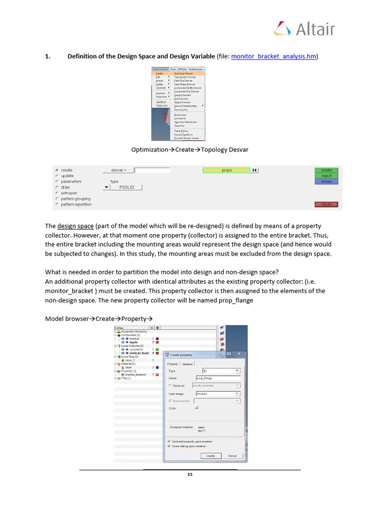 Design Space Definition for Bracket Model | PDF