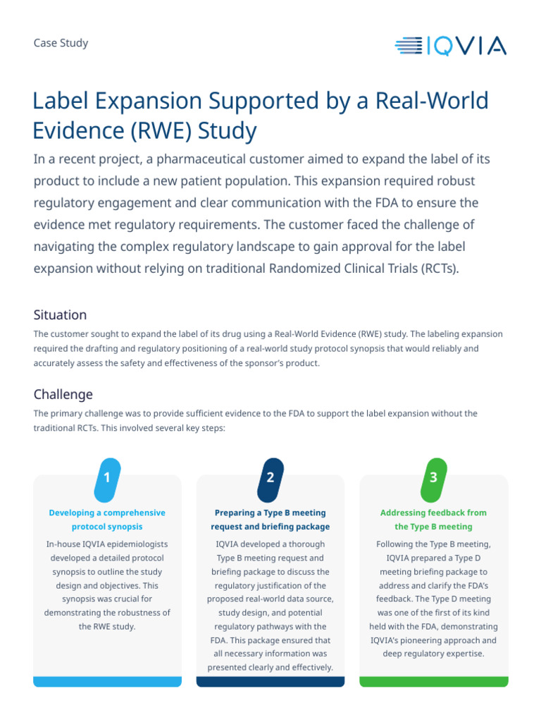 Iqvia Label Expansion Supported by Rwe Case Study 2025 | PDF | Food And ...