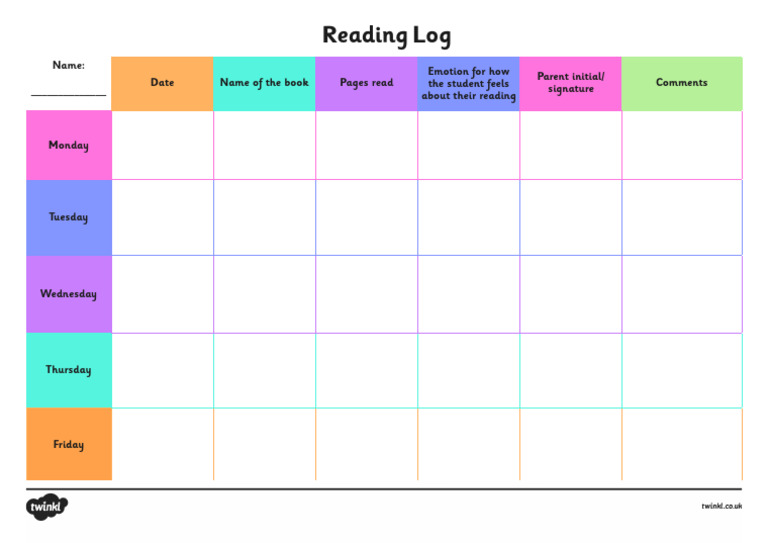 Reading-Log-Activity-Sheet | PDF