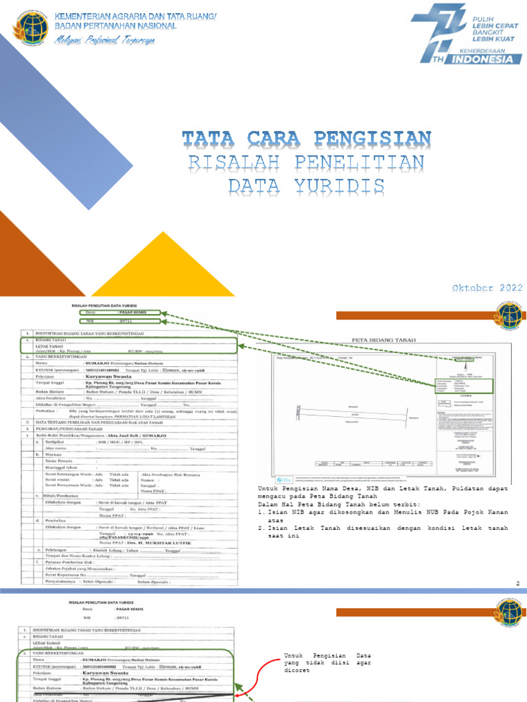 Tata Cara Pengisian Risalah Penelitian Data Yuridis | PDF