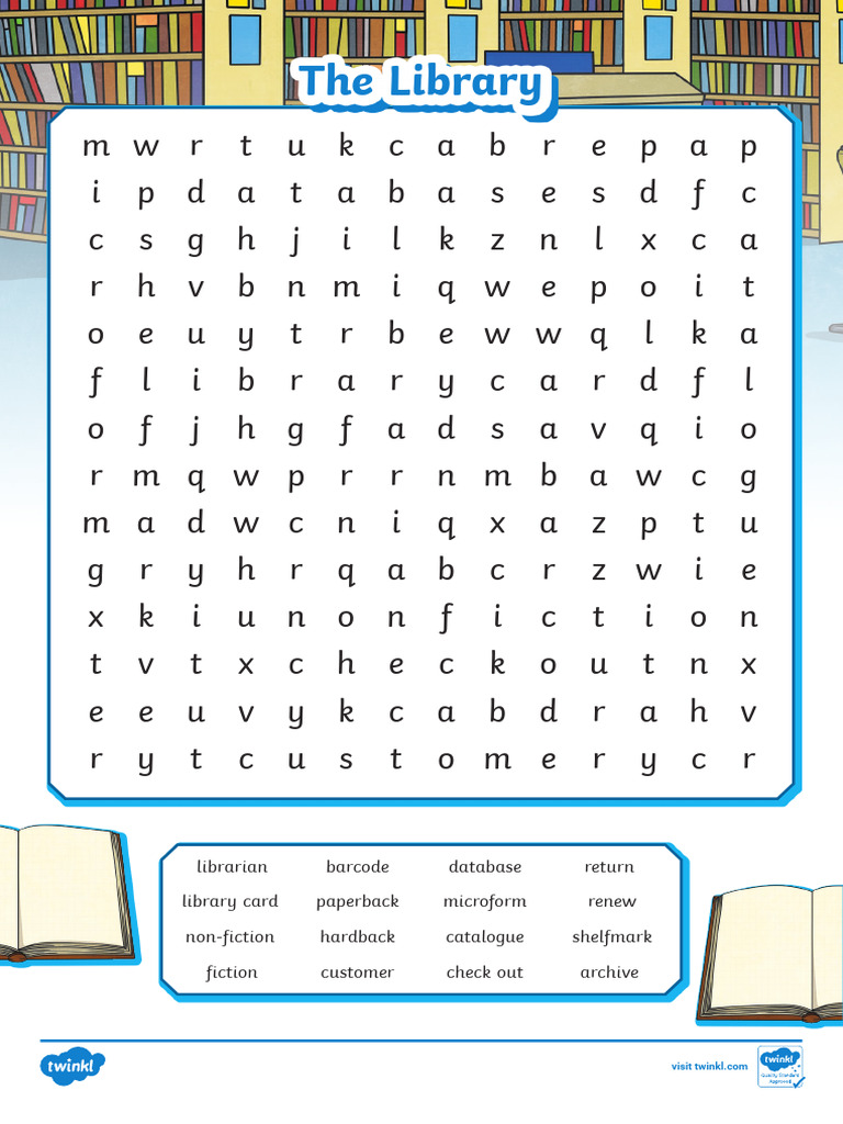 -library-word-search_ver_1 | PDF | Libraries | Information Science