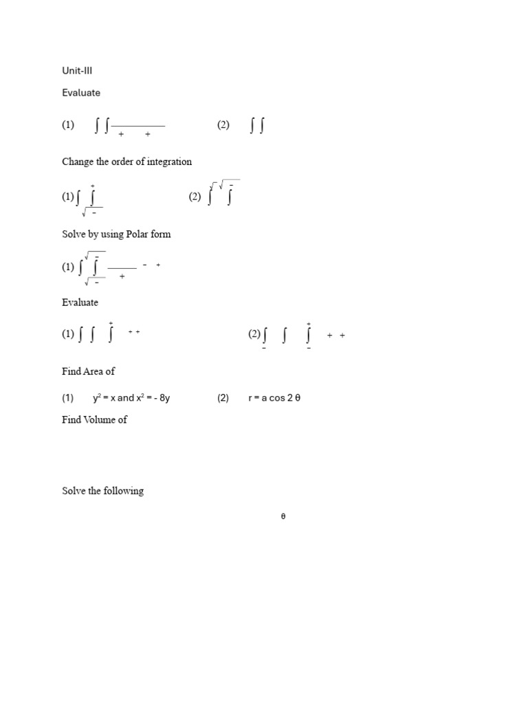 Double Integrals and Volume Calculations | PDF | Calculus | Area