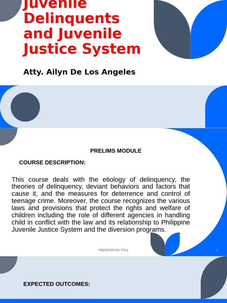 Juvenile Delinquents and Juvenile Justice System | PDF | Juvenile ...