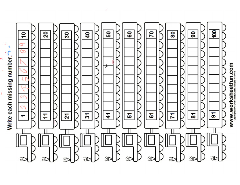 Train 100 Worksheet 1 | PDF