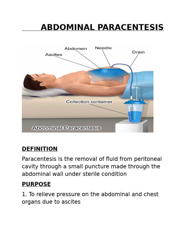 6. ABDOMINAL PARACENTESIS | PDF | Medicine | Medical Specialties