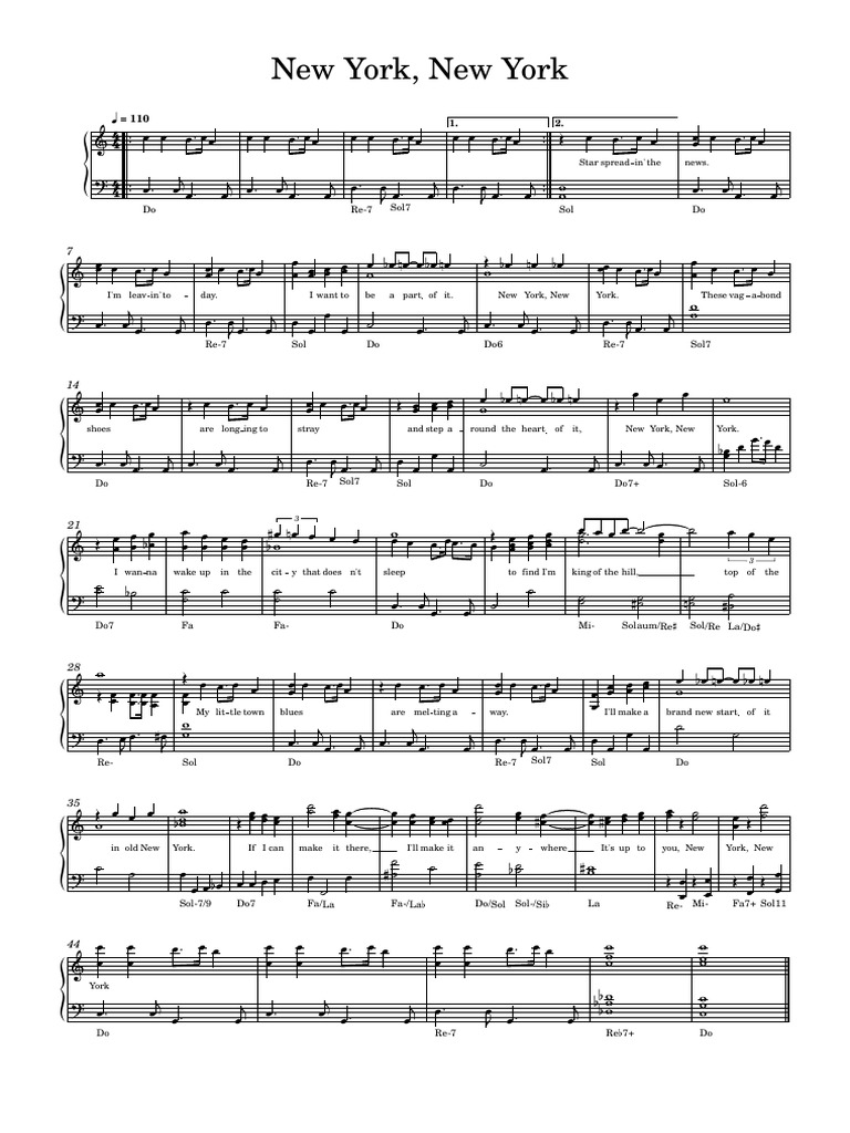 New York New York Frank Sinatra | PDF