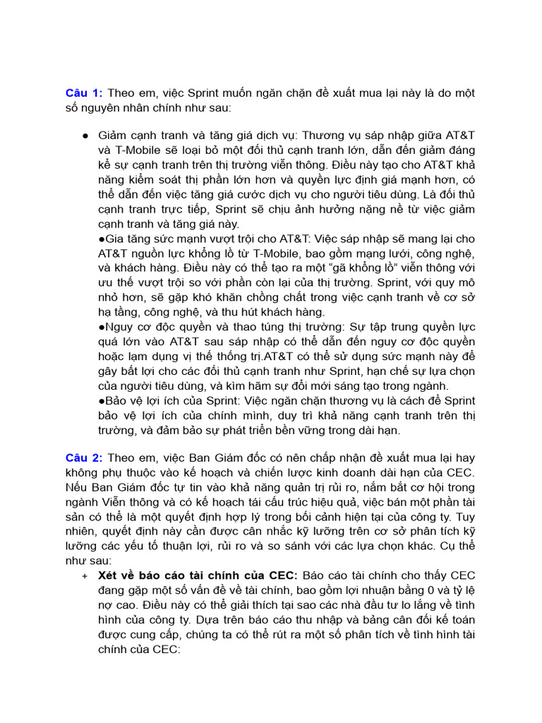 Xét về báo cáo tài chính của CEC | PDF