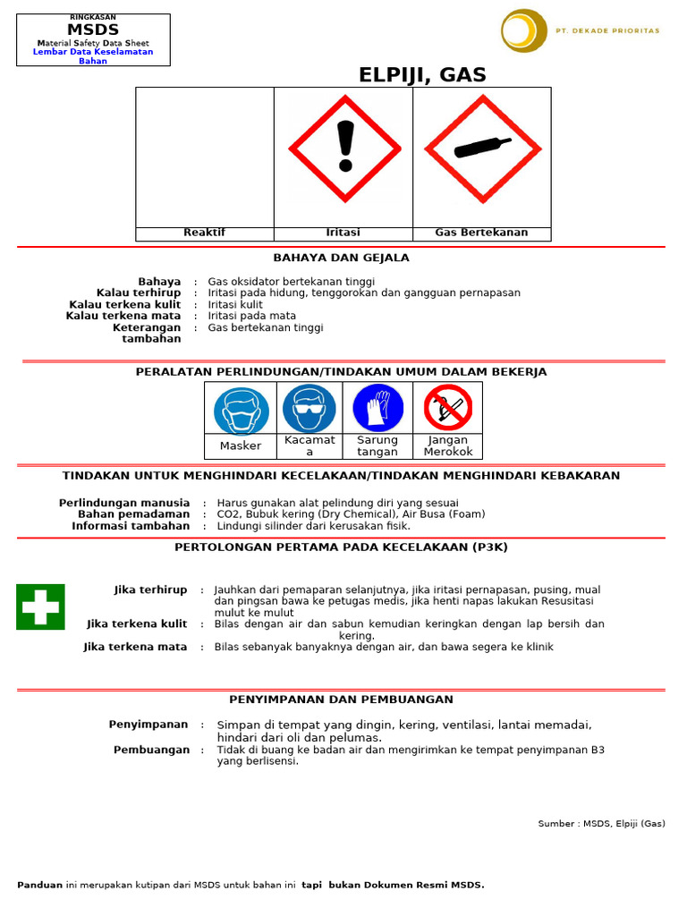 MSDS Elpiji, Gas | PDF
