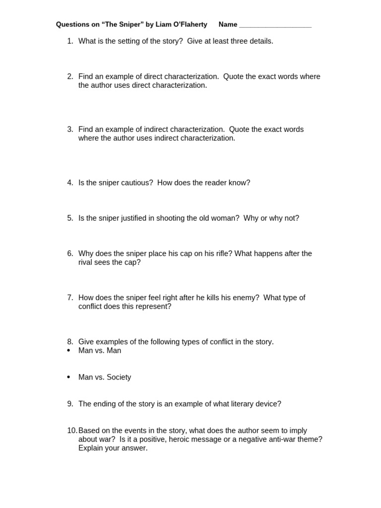 Sniper Questions | PDF