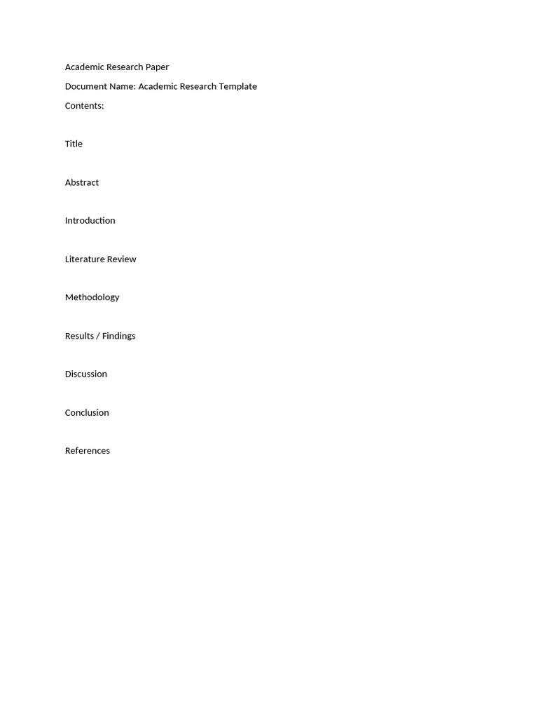 Academic Research Paper Document Name: Academic Research Template ...