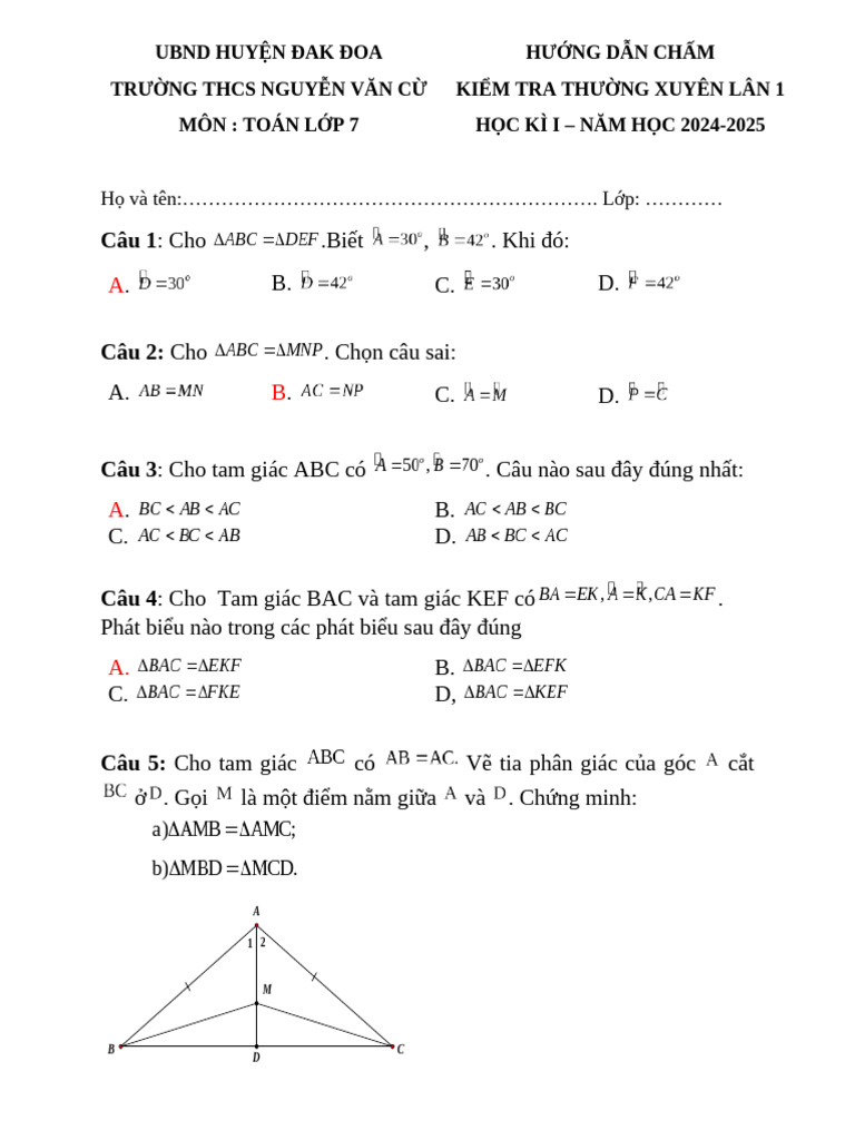 ĐỀ 15p HKII Hình | PDF