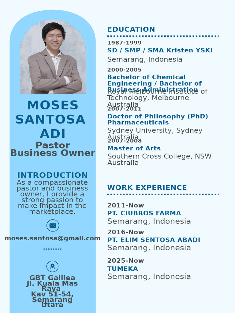 CV Resume Moses Santosa Adi | PDF