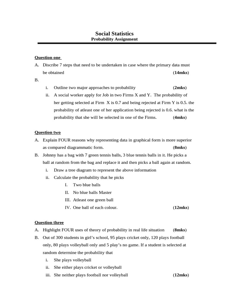 Social Statistics and Probability Concepts | PDF | Probability | Applied Mathematics