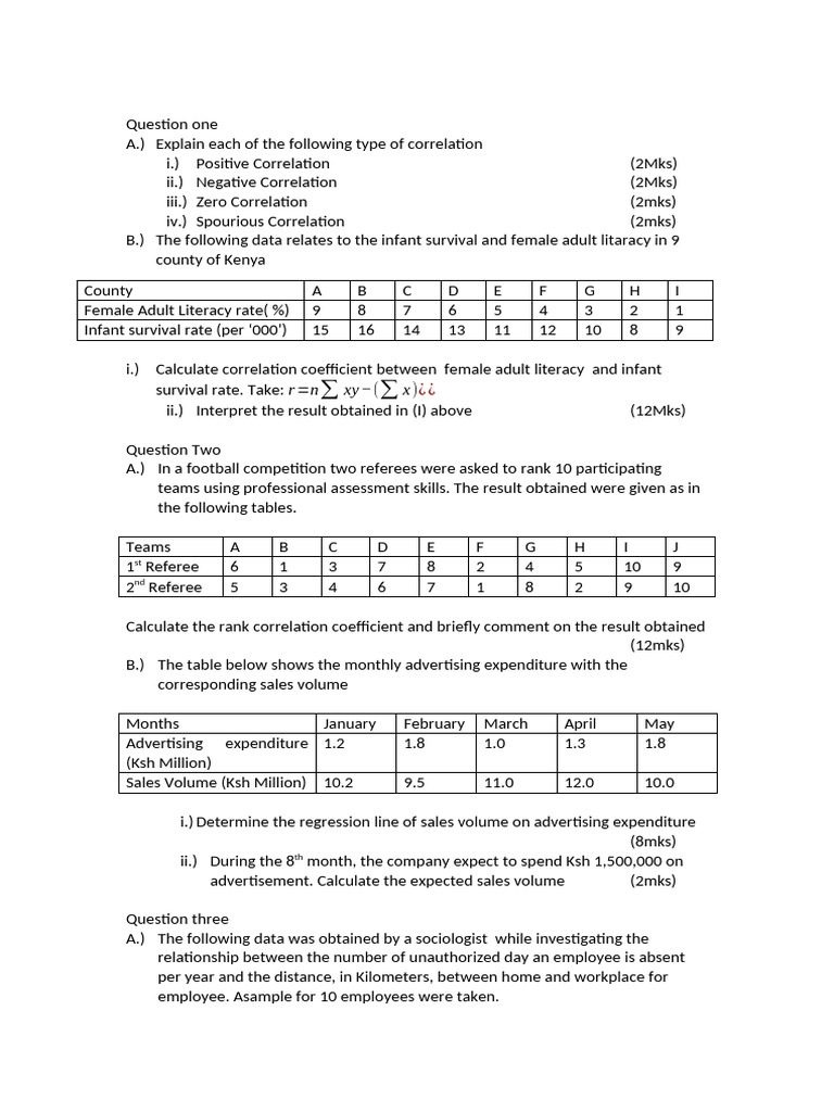 Correlation Analysis in Kenyan Data | PDF | Data Analysis ...