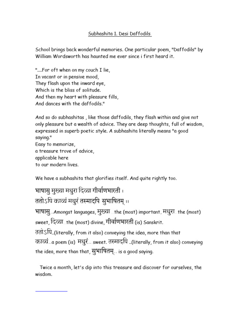Subhashita | PDF | Sita