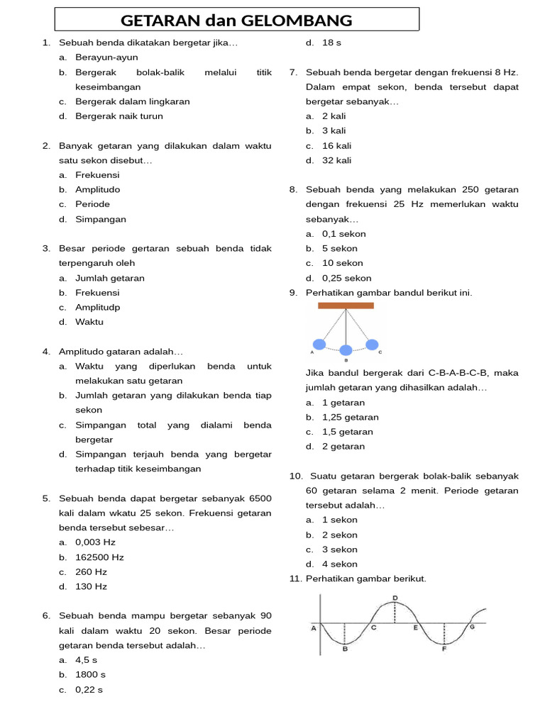 soal getaran gelombang | PDF