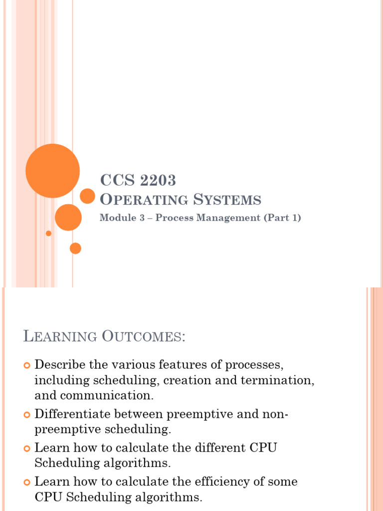 Module3 Ccs2203 Operating Systems Part 1 Pdf Process Computing 6717