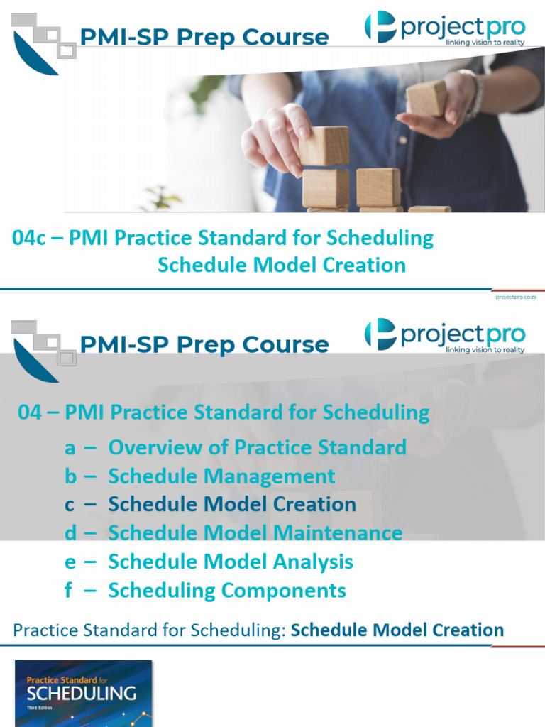PMI-SP - 04c Scheduling Prac STD | PDF
