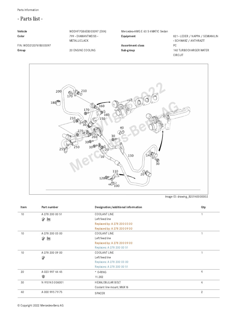 Turbo Coolant Lines Parts - Information | PDF