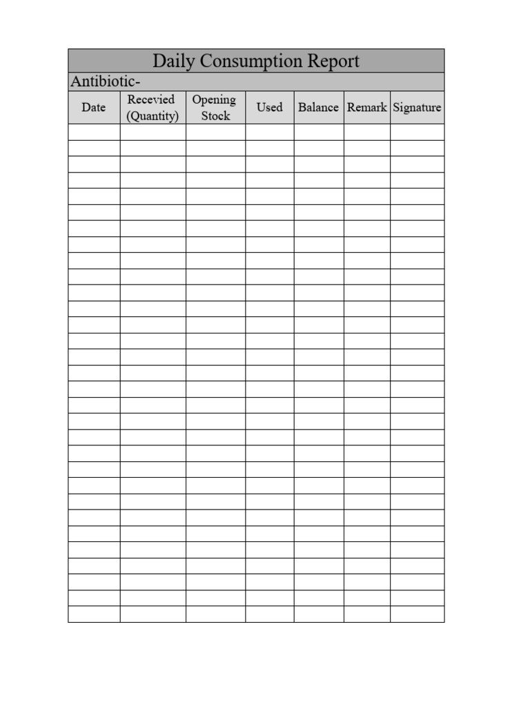 Antibiotinc Consumption Sheet | PDF