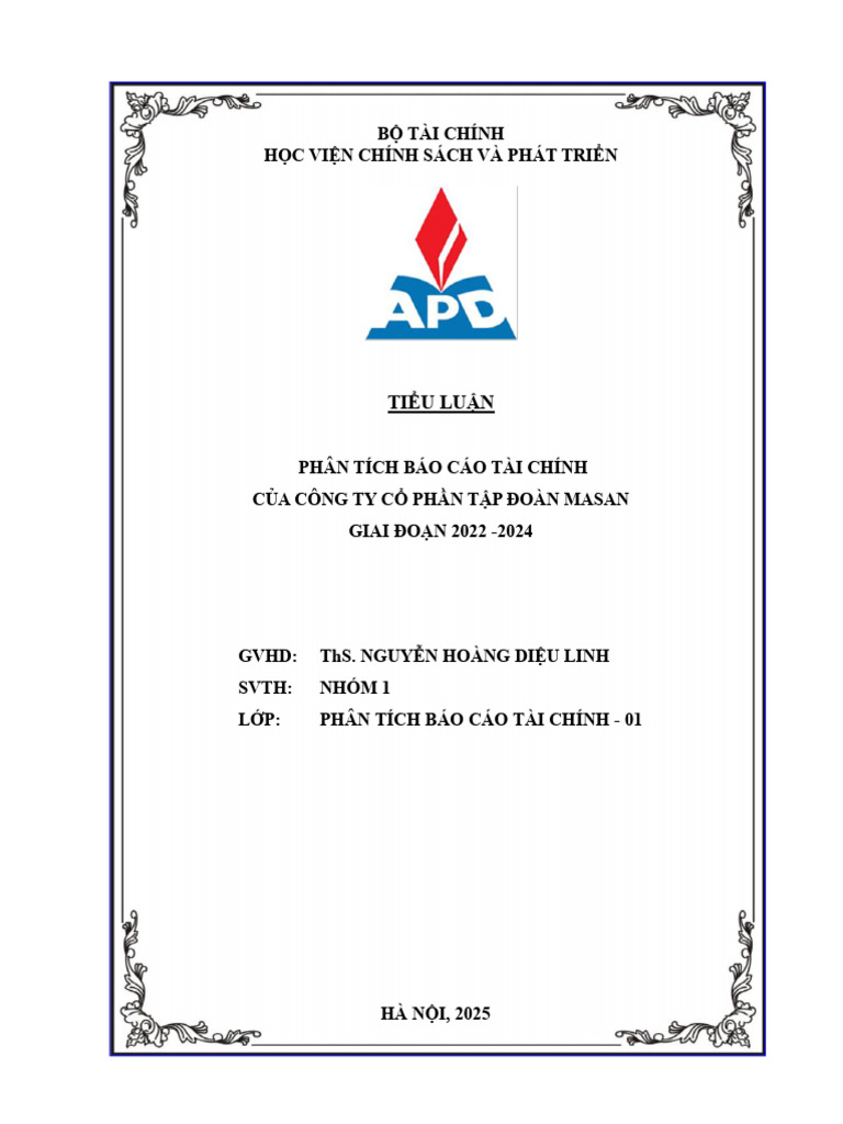 NHÓM 1- PHÂN TÍCH BCTC CÔNG TY CỔ PHẦN TẬP ĐOÀN MASAN | PDF