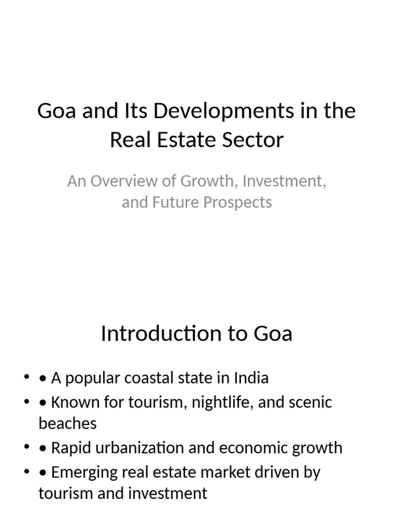 Goa Real Estate: Growth & Future Trends | PDF