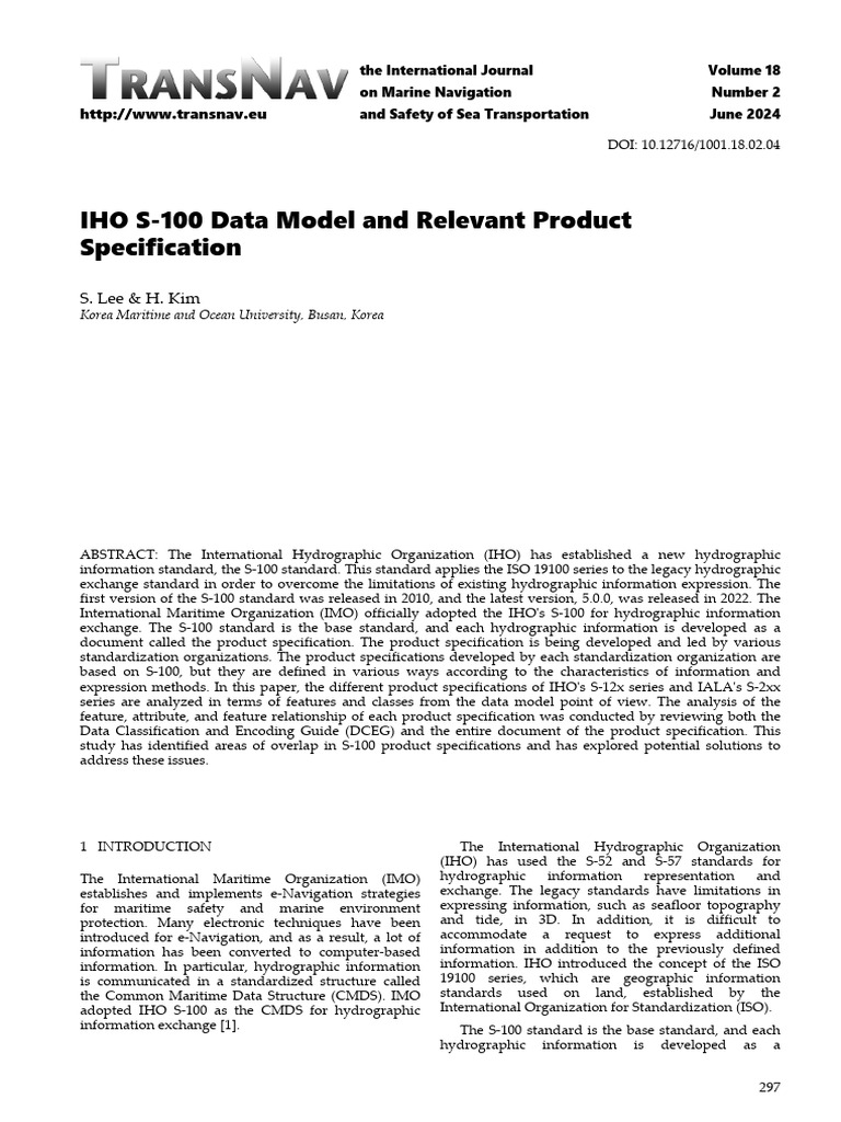IHO S-100 Data Model and Relevant Product Specification | PDF