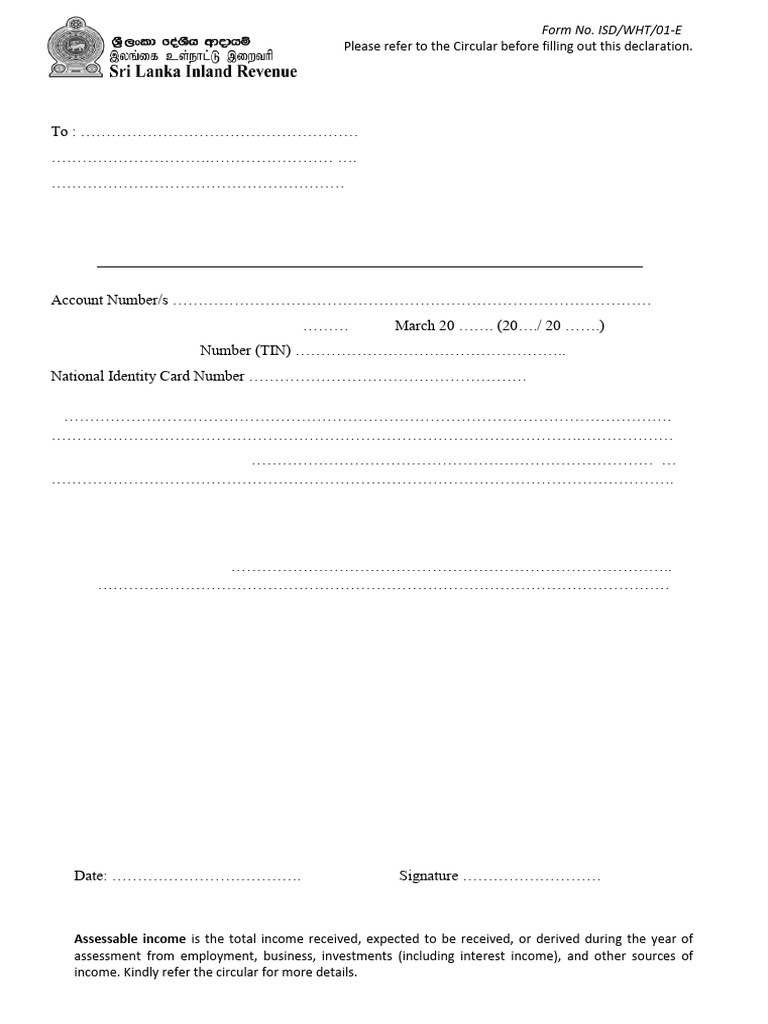 Non-Taxable Status Declaration Form | PDF